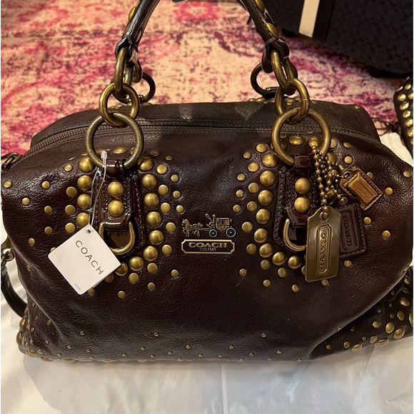 Coach | Bags | Nwt Coach Madison Leather Studded Large Sabrina Bagbrown ...